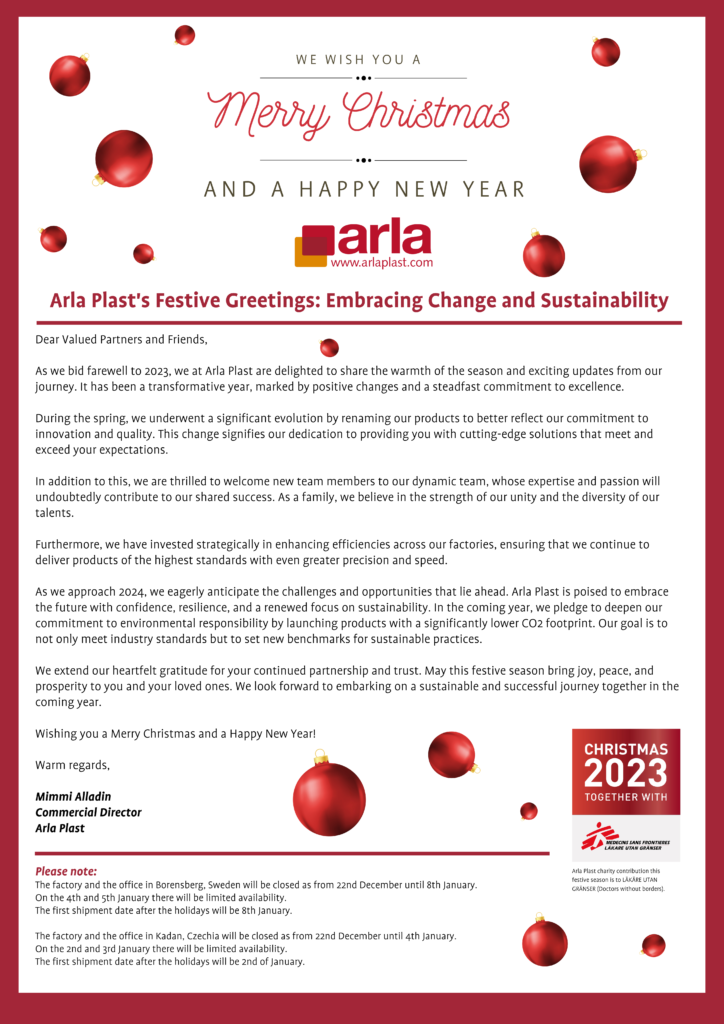 Merry Christmas & Happy New Year 2024 - Arla